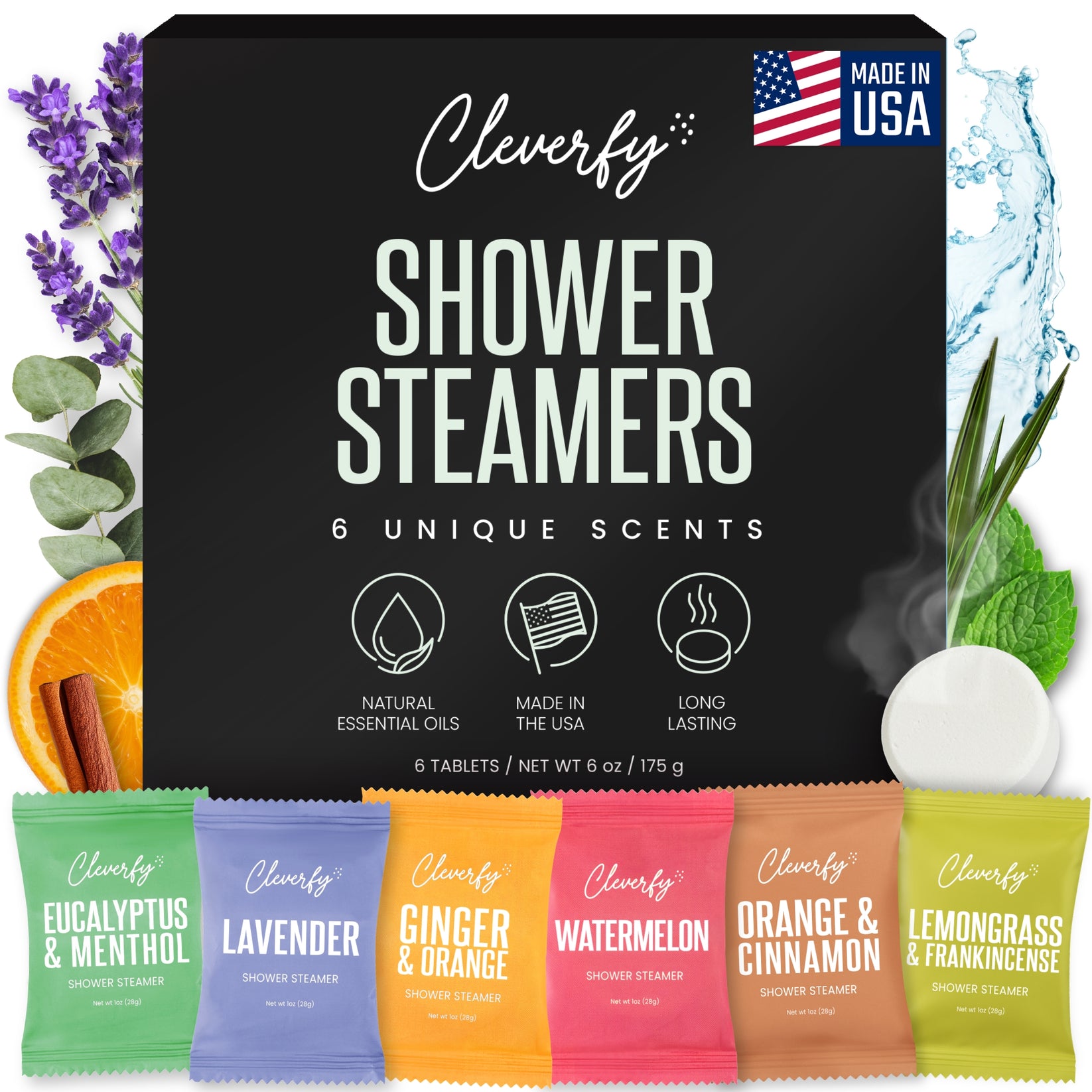Cleverfy Men's Gift Set of 6 Shower Steamers – Cleverfy Beauty